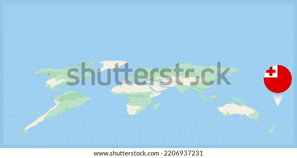 Location Tonga On World Map Marked Stock Vector (Royalty Free ...