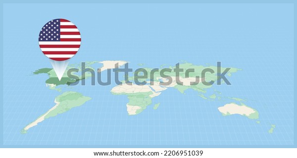 Location Usa On World Map Marked Stock Vector (Royalty Free) 2206951039 ...