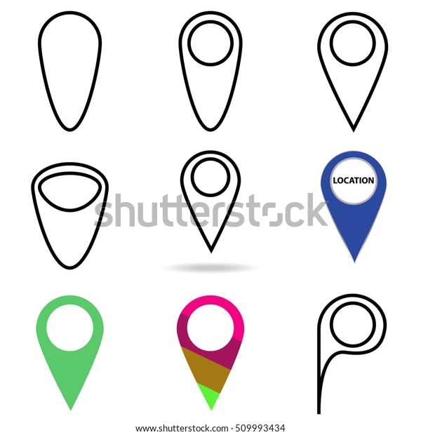 Locations Set Indicators Ranging Symbol Location Stock Vector (Royalty ...
