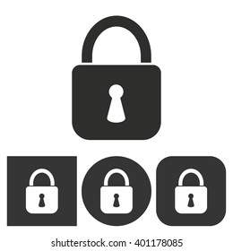 Lock Black White Icons Vector Illustration Stock Vector (Royalty Free ...