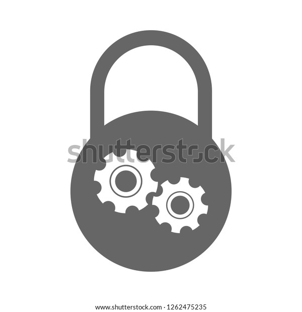 Lock Gears Padlock Mechanism Vector Icon Stock Vector (Royalty Free ...
