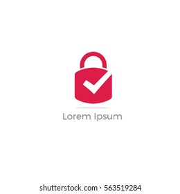 Lock Icon Design Padlock Check Mark Stock Vector (Royalty Free ...