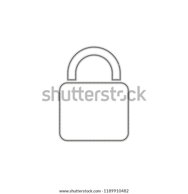 Lock Icon Dotted Outline Silhouette Shadow Stock Vector (Royalty Free ...