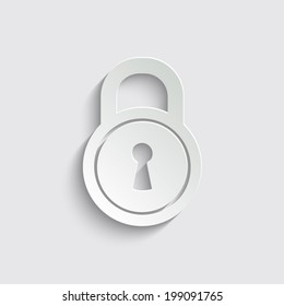 Lock Icon On Grey Background Stock Vector (Royalty Free) 199091765 ...