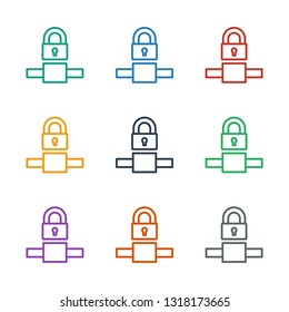 Lock Icon White Background Editable Outline Stock Vector (Royalty Free ...