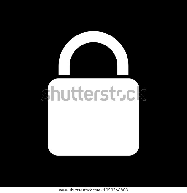 Lock Icon White Icon On Black Stock Vector (Royalty Free) 1059366803