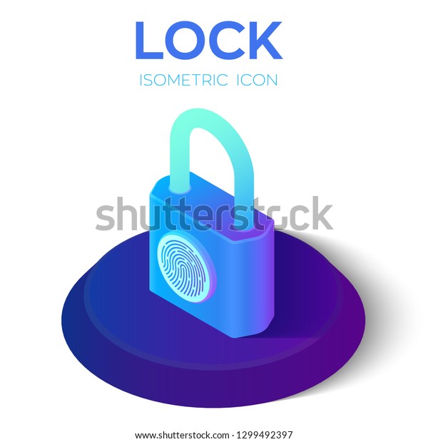 Lock Isometric Icon 3d Isometric Lock Stock Vector (Royalty Free ...