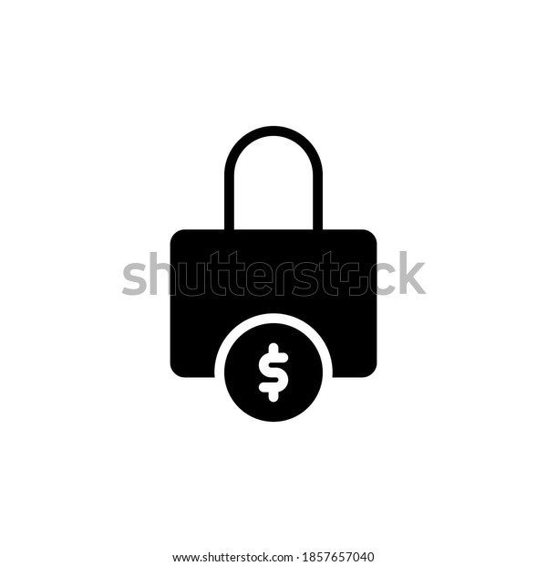 Lock Locked Security Coin Icon Logo Stock Vector (Royalty Free ...