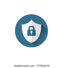 Lock On Shield Icon Protection Security Stock Vector (Royalty Free ...
