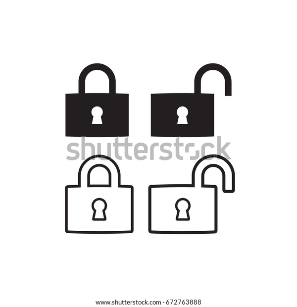 Lock Open Lock Closed Isolated Vectors Stock Vector (Royalty Free ...