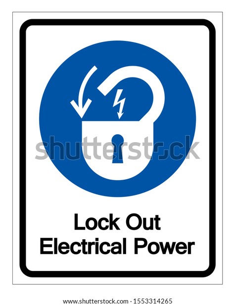 Lock Out Electrical Power Symbol Sign Stock Vector (Royalty Free ...