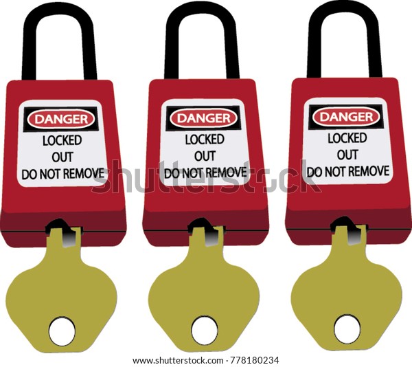 Lock Out Tag Out Lockout Stationmachine Stock Vector (Royalty Free ...