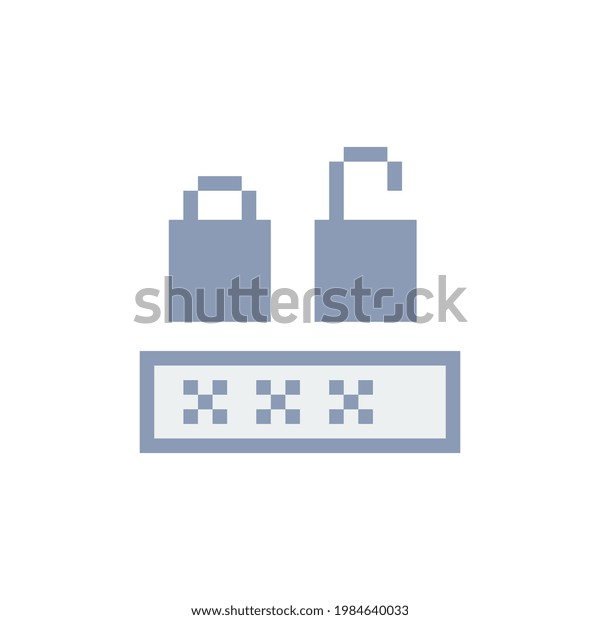 Lock Password Icon Pixel Art Flat Stock Vector (Royalty Free ...