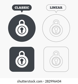 Lock Sign Icon Locker Symbol Classic Stock Vector (Royalty Free ...