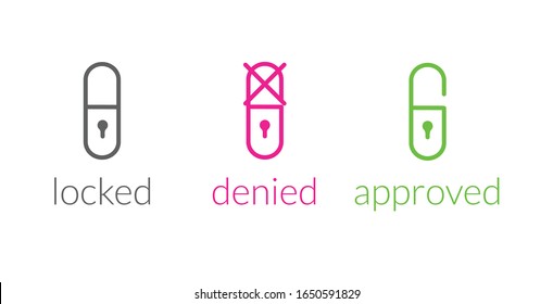 Locked Denied Approved Vector Icons Stock Vector (Royalty Free ...