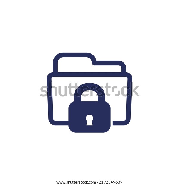 Locked Folder Icon On White Stock Vector (Royalty Free) 2192549639 ...