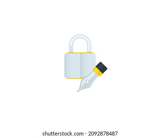 Locker Pen Vector Isolated Icon Emoji Stock Vector (Royalty Free ...