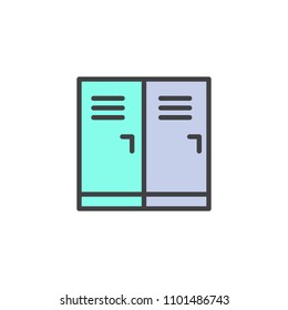 Locker Room Outline Icon Linear Style Stock Vector (Royalty Free ...