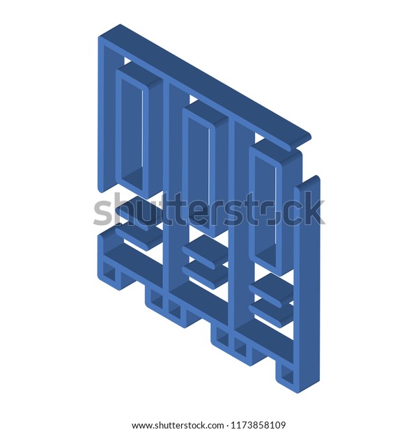 Lockers Isometric Left Top View 3d Stock Vector (Royalty Free ...