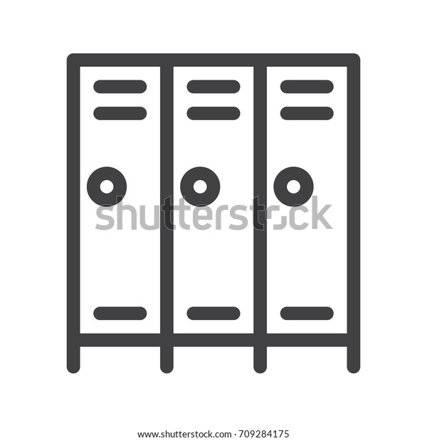 Lockers Line Icon Outline Vector Sign Stock Vector (Royalty Free ...