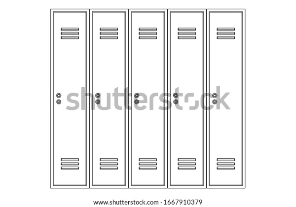 Lockers Outline Drawing Vector Illustration Isolated Stock-vektor ...