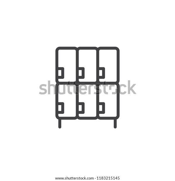Lockers Outline Icon Linear Style Sign Stock Vector (Royalty Free ...