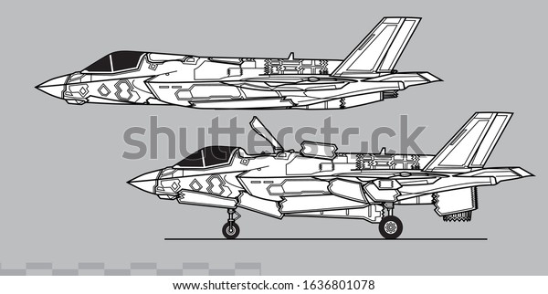 Lockheed Martin F35b Lightning Ii Vector Stock Vector (Royalty Free ...