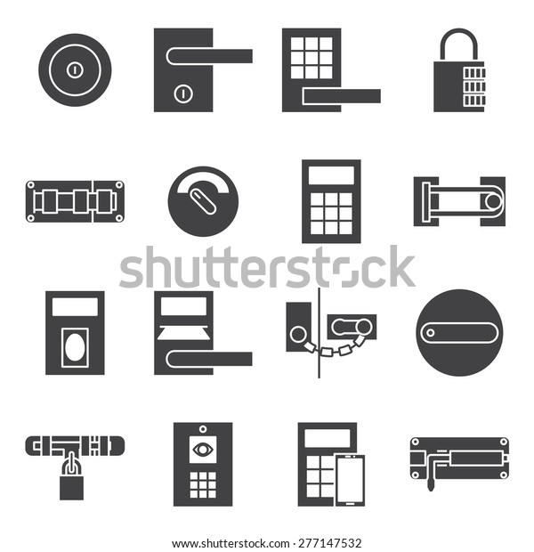 Locks Door Icon Set Stock Vector (Royalty Free) 277147532 | Shutterstock
