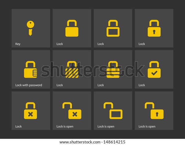 Locks Icons Vector Illustration Stock Vector (Royalty Free) 148614215