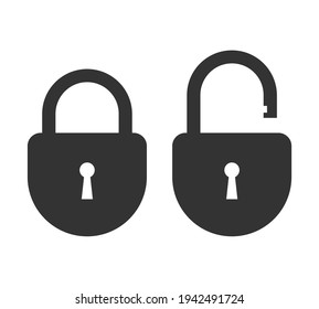 Locks Isolated Signs On White Background Stock Vector (Royalty Free ...