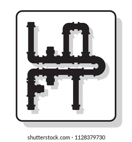 Loft Word Stylized Pipe Square Black: vector de stock (libre de ...