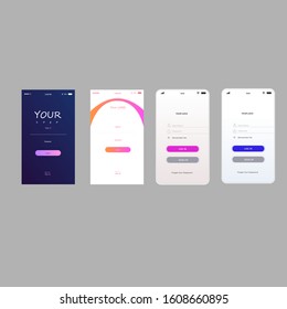 Log Pages Set Mobile App Design Stock Vector (Royalty Free) 1608660895 ...