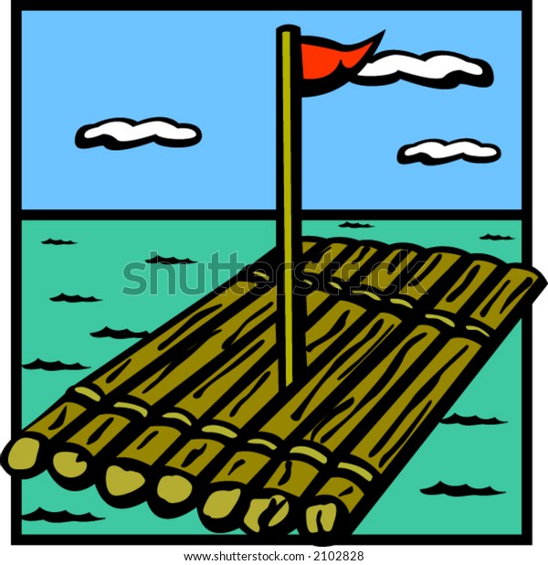 Log Raft Flag Sea Stock Vector (Royalty Free) 2102828 | Shutterstock