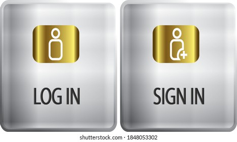 Log Sign Clickable Digital Buttons Stock Vector (Royalty Free ...