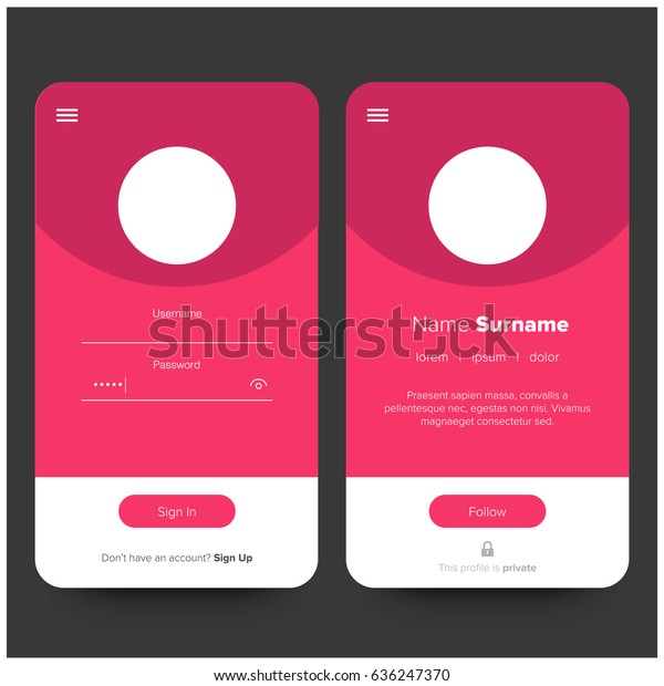 Log Sign Ui Ux Screen Design Stock Vector (Royalty Free) 636247370 ...