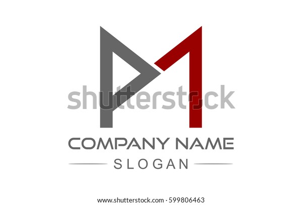 Loggo Letter P M Line Stock Vector (Royalty Free) 599806463 | Shutterstock