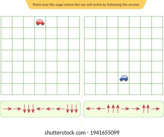 Logic Game Children Follow Path Car Stock Vector (Royalty Free ...