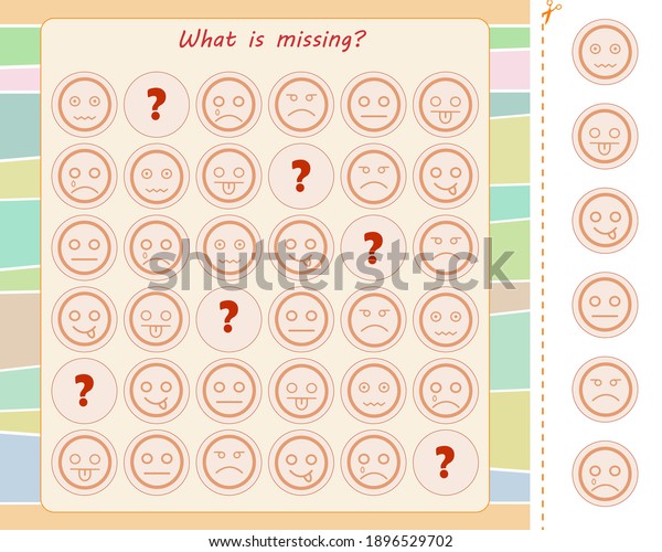 Logic Game Children Guess Whats Missing Stock Vector (Royalty Free ...