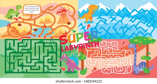 Logic Kid Super Labyrinth Game Printable Stock Vector (Royalty Free ...
