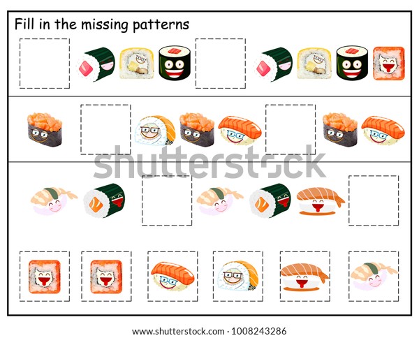 Logic Kindergarten Worksheet Kids Printable Game: เวกเตอร์สต็อก (ปลอด ...