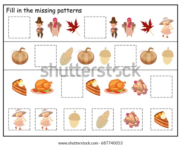 Logic Kindergarten Worksheet Kids Printable Game: vector de stock ...