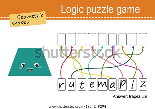 Logic Puzzle Game Children Geometric Shapes Stock Vector (Royalty Free ...