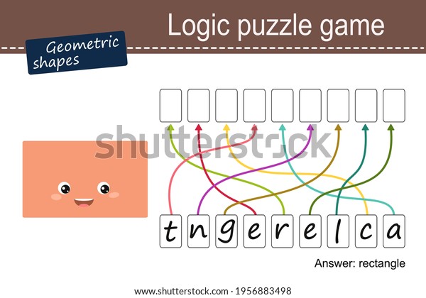 Logic Puzzle Game Children Geometric Shapes Stock Vector (Royalty Free ...