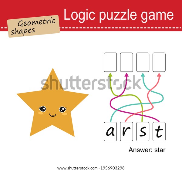 Logic Puzzle Game Children Geometric Shapes Stock Vector (Royalty Free ...