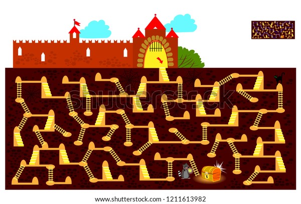 Logic Puzzle Game Labyrinth Children Adults 스톡 벡터(로열티 프리) 1211613982