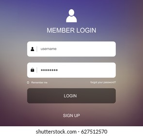 Elegant User Login Form Menu Page Stock Vector (Royalty Free) 1736376977