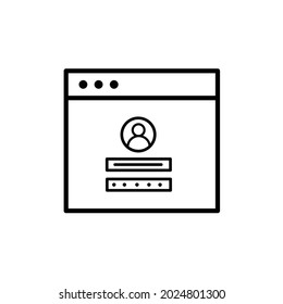 Login Form Icon On White Background Stock Vector (Royalty Free ...