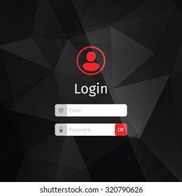 Login Interface Black Background Vector Illustration: เวกเตอร์สต็อก ...
