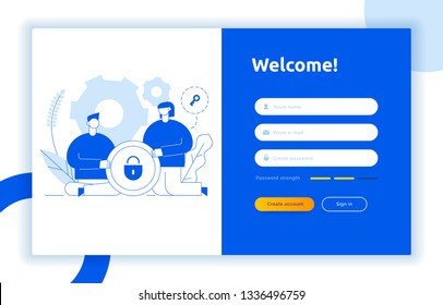 Login Ui Ux Design Concept Illustration Stock Vector (Royalty Free ...