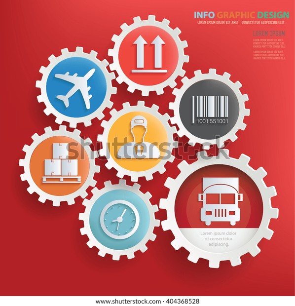 Logistic Cargo Designgear Info Graphic On Stock Vector (Royalty Free ...